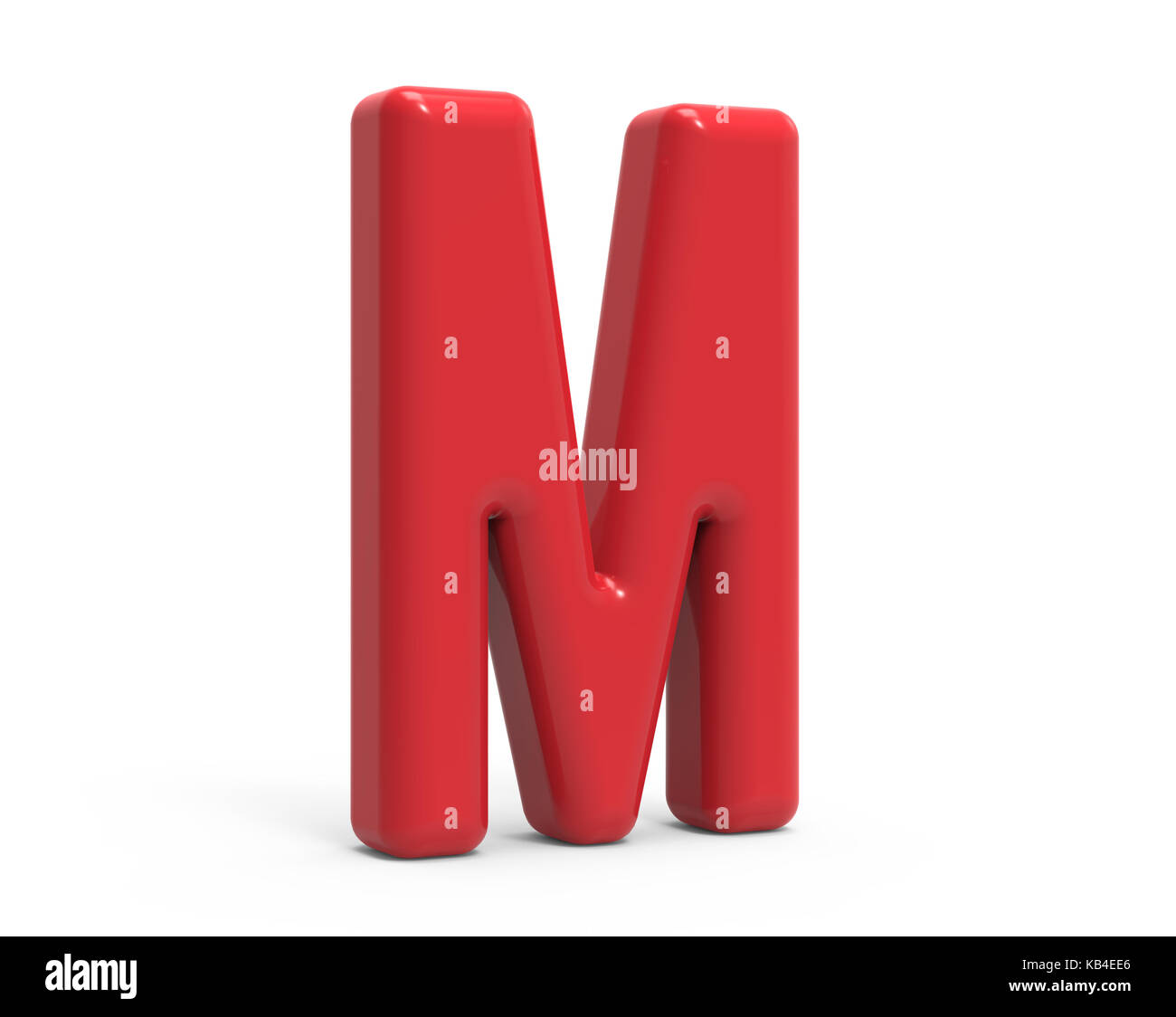 red letter M, 3D rendering red plastic texture alphabet isolated on ...