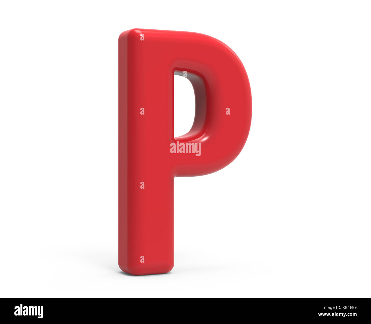red letter P, 3D rendering red plastic texture alphabet isolated on ...