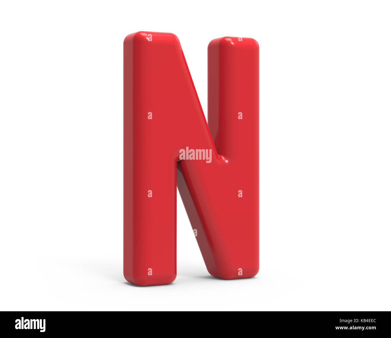 red letter N, 3D rendering red plastic texture alphabet isolated on white background Stock Photo ...