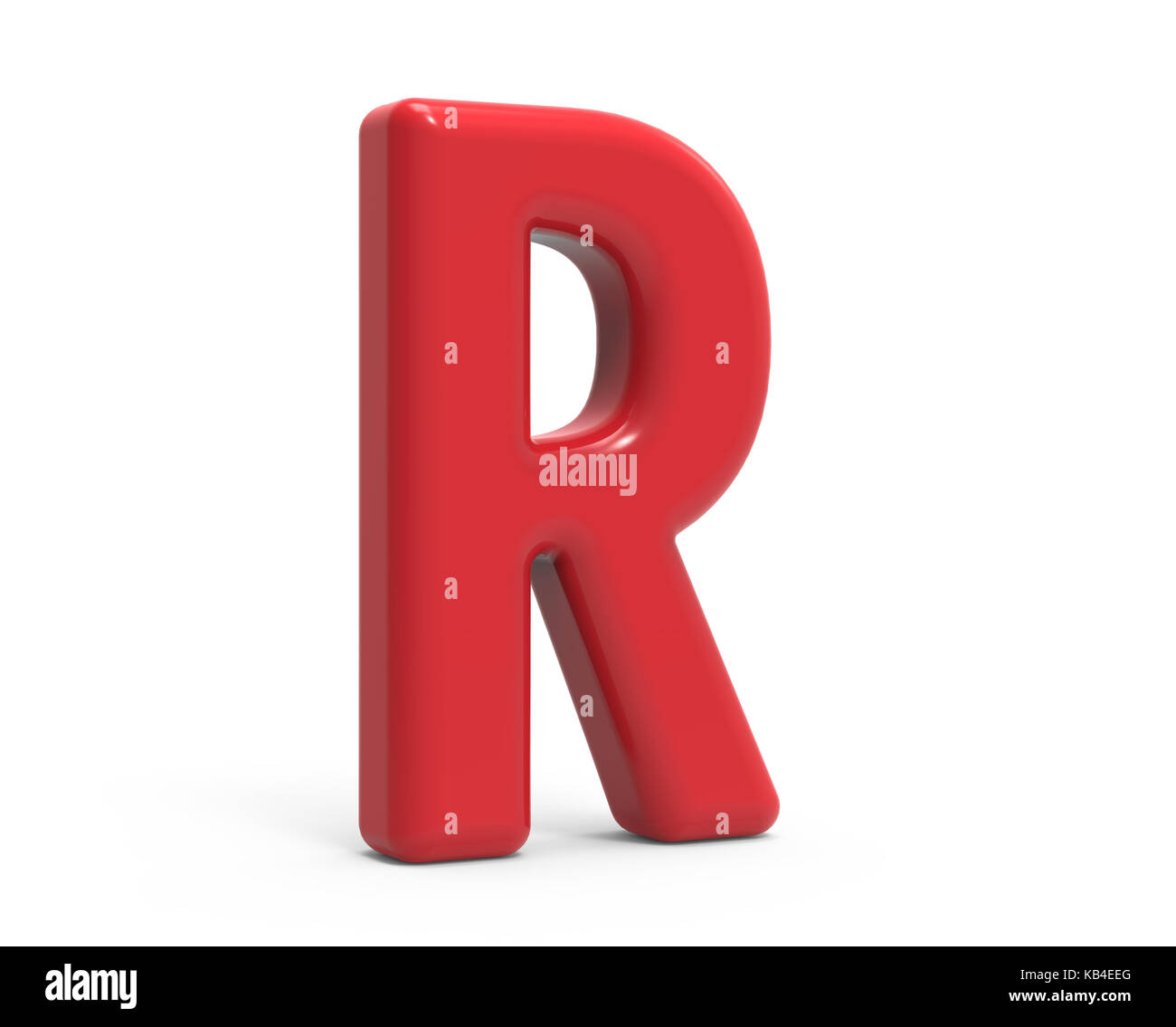 red letter R, 3D rendering red plastic texture alphabet isolated on ...