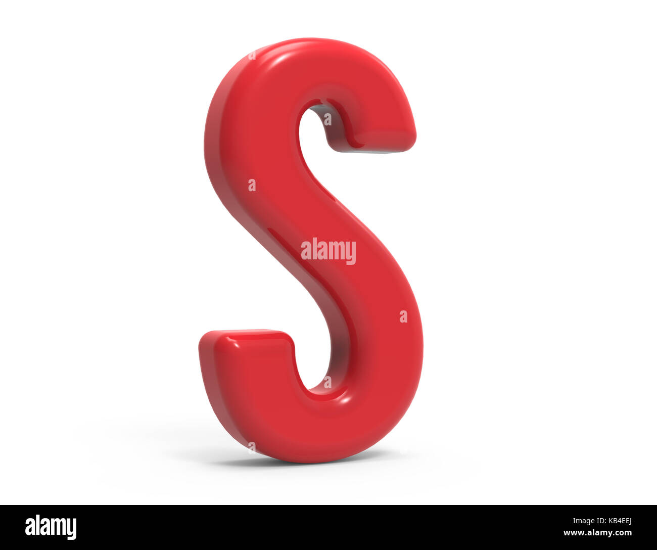 red letter S, 3D rendering red plastic texture alphabet isolated on ...