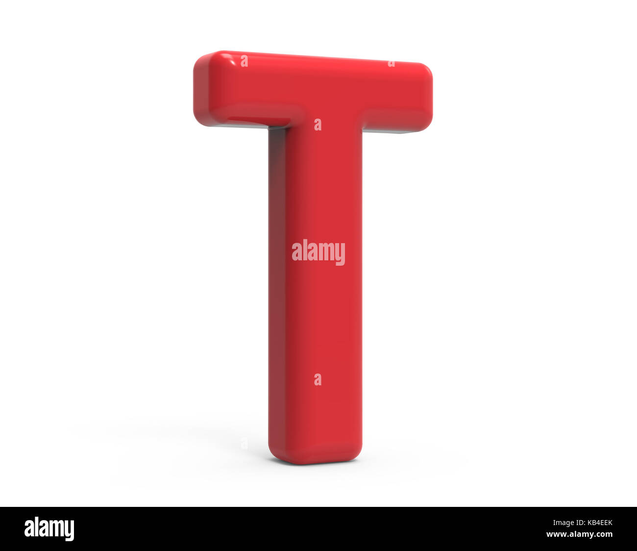 red letter T, 3D rendering red plastic texture alphabet isolated on ...