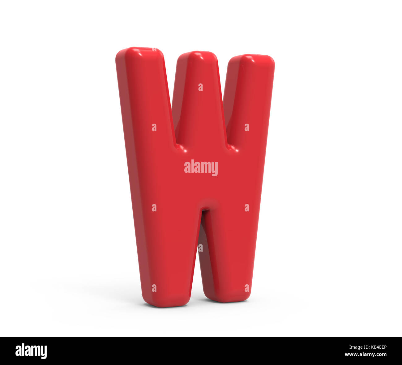 red letter W, 3D rendering red plastic texture alphabet isolated on ...