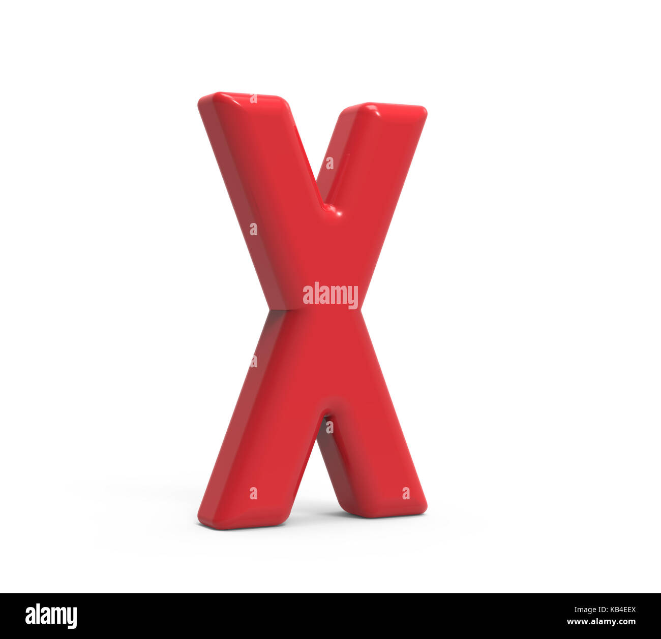 red letter X, 3D rendering red plastic texture alphabet isolated on ...