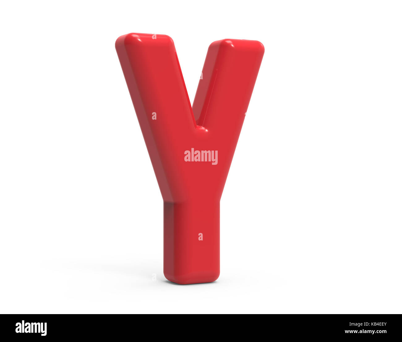 red letter Y, 3D rendering red plastic texture alphabet isolated on ...