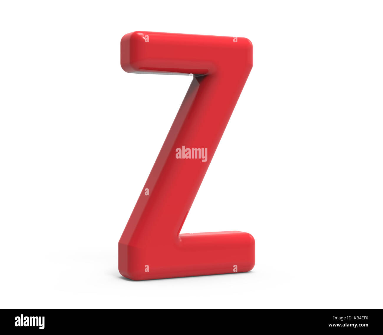 Red Letter Z 3d Rendering Red Plastic Texture Alphabet Isolated On