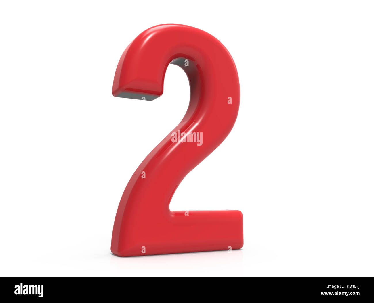 red number 2, 3D rendering red plastic texture number isolated on white background Stock Photo ...