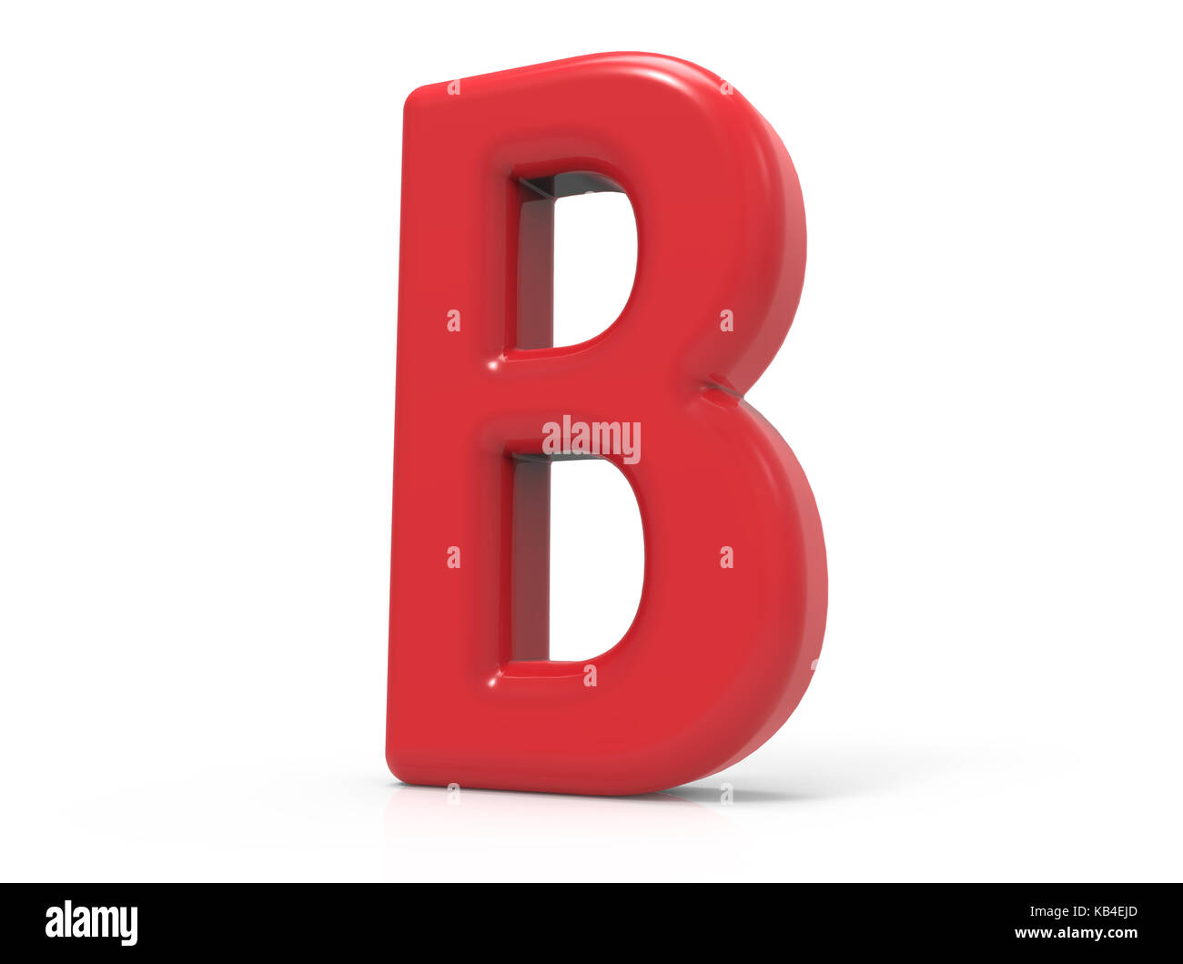 red letter B, 3D rendering red plastic texture alphabet isolated on ...