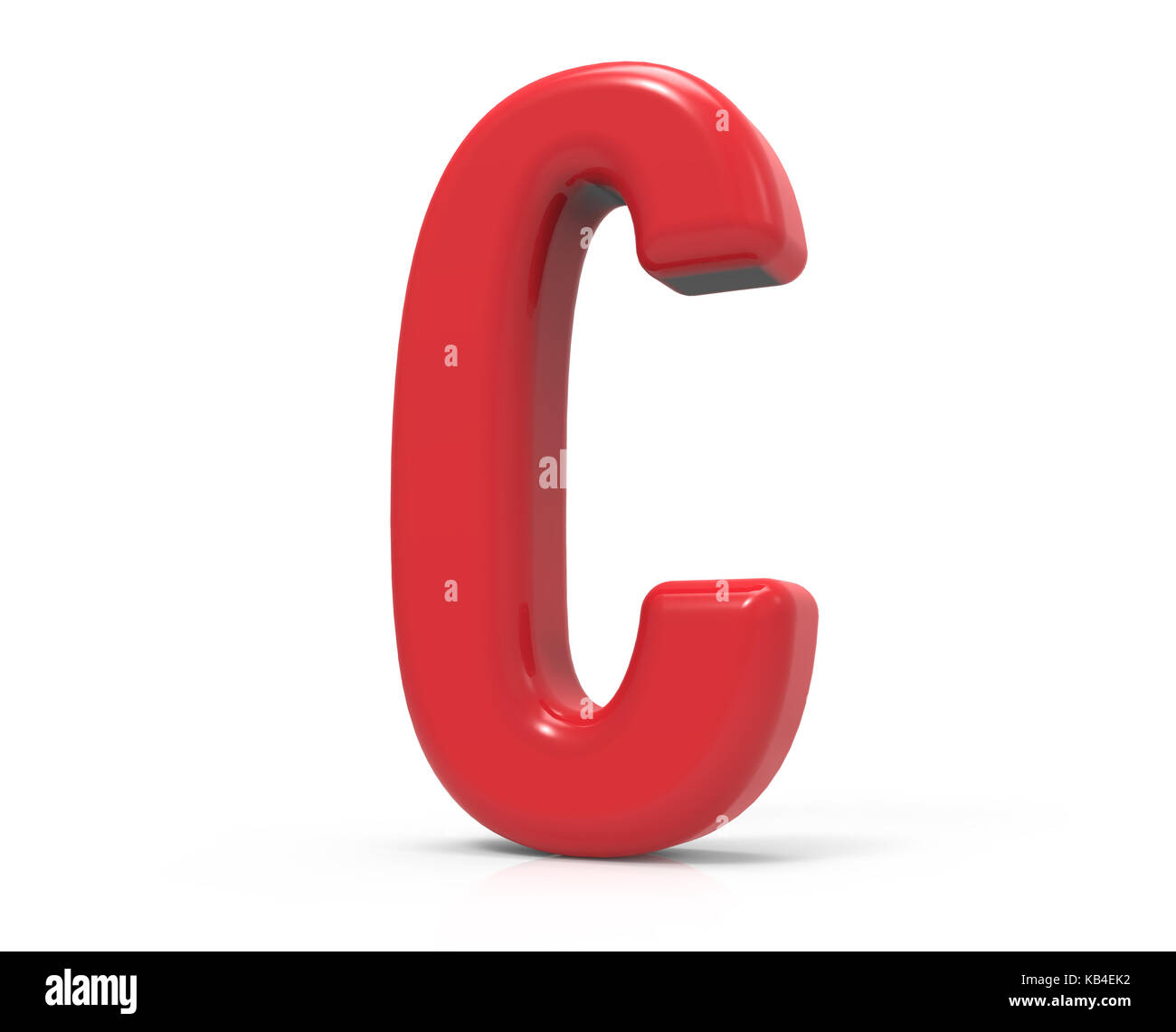 red letter C, 3D rendering red plastic texture alphabet isolated on ...