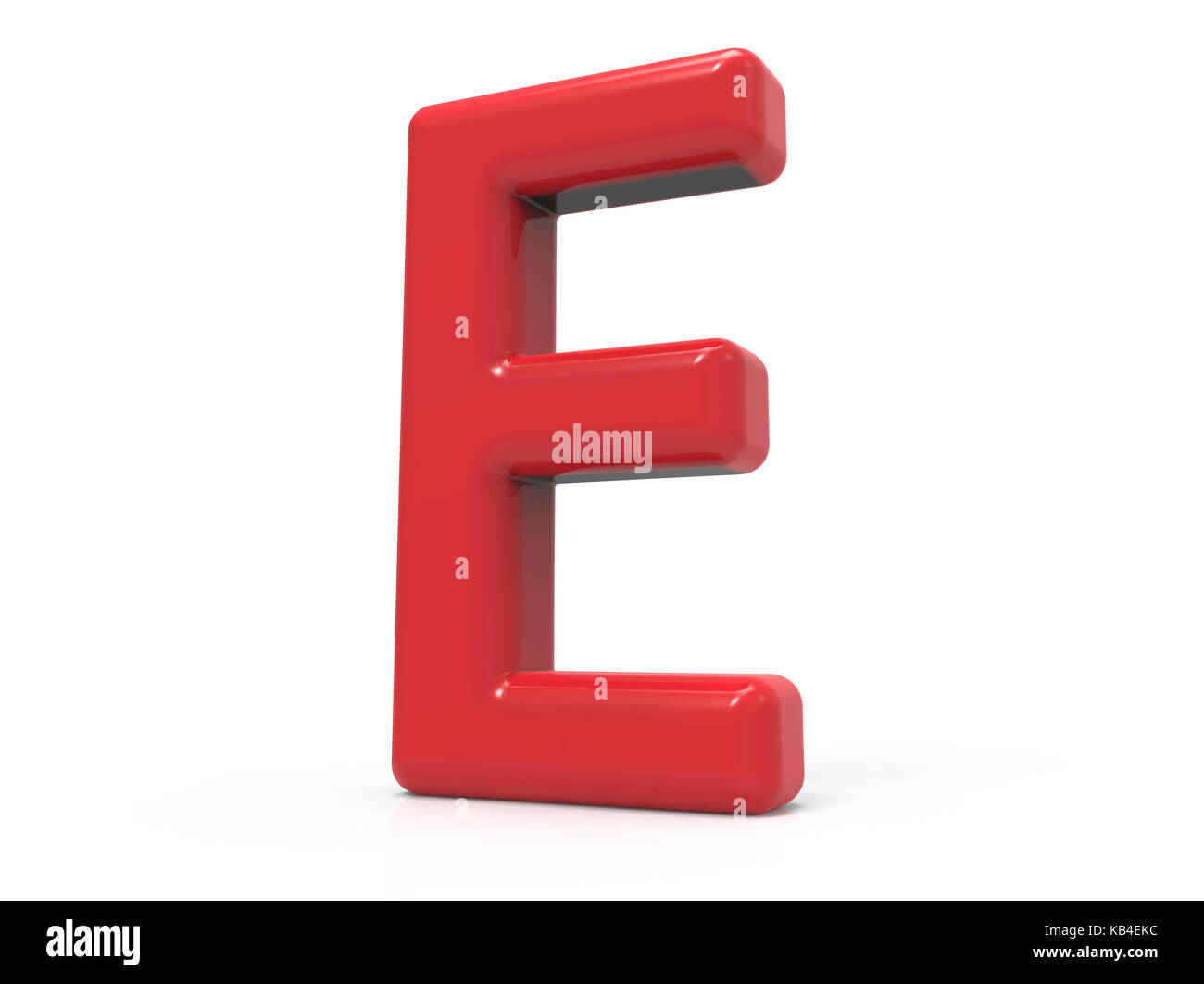 red letter E, 3D rendering red plastic texture alphabet isolated on ...