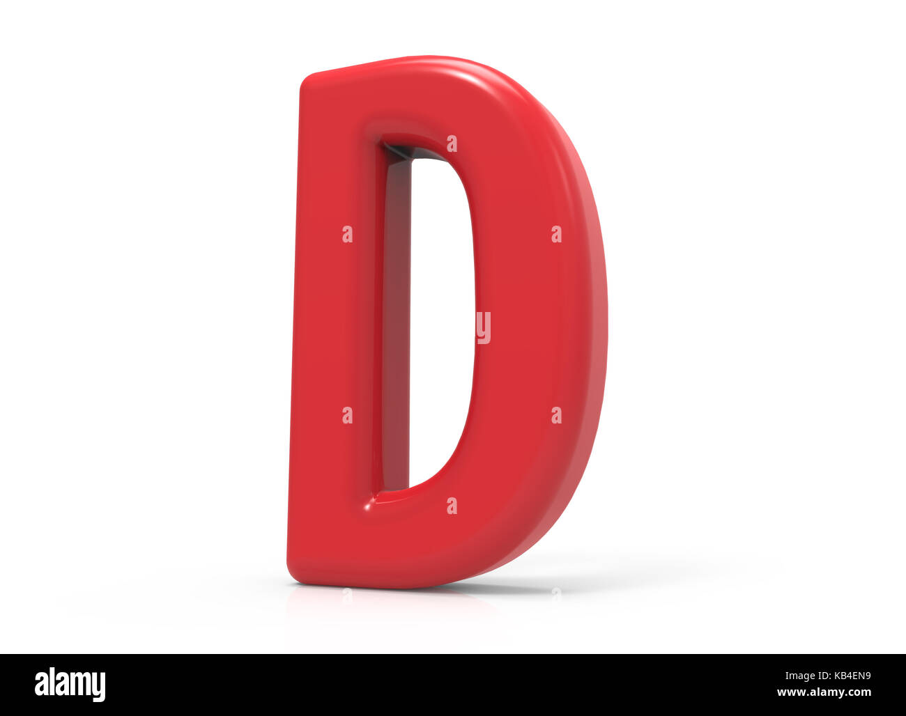 red letter D, 3D rendering red plastic texture alphabet isolated on ...