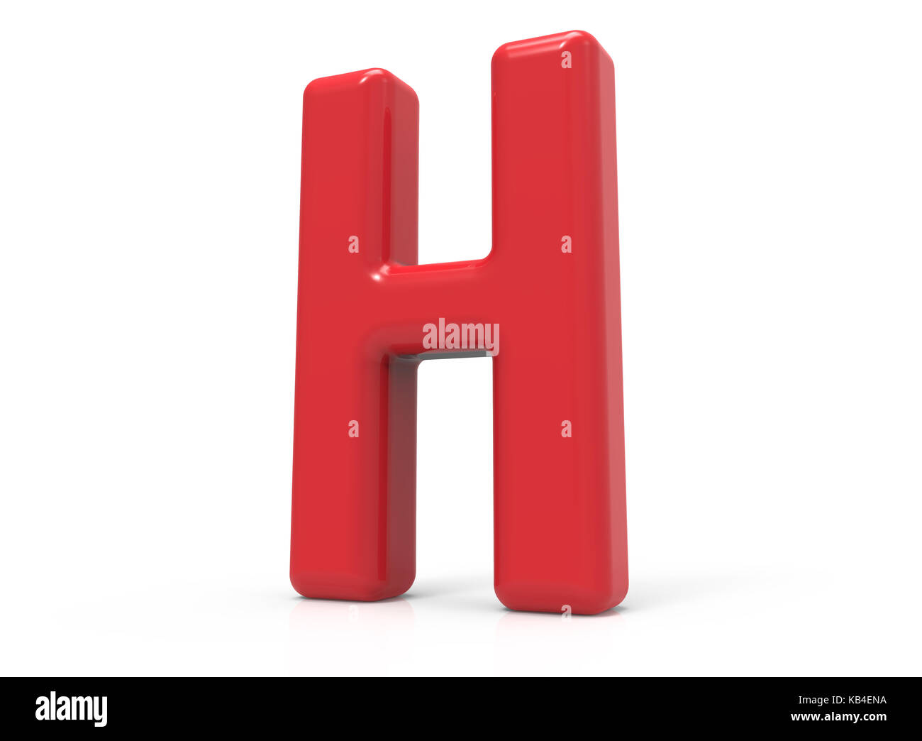 red letter H, 3D rendering red plastic texture alphabet isolated on ...