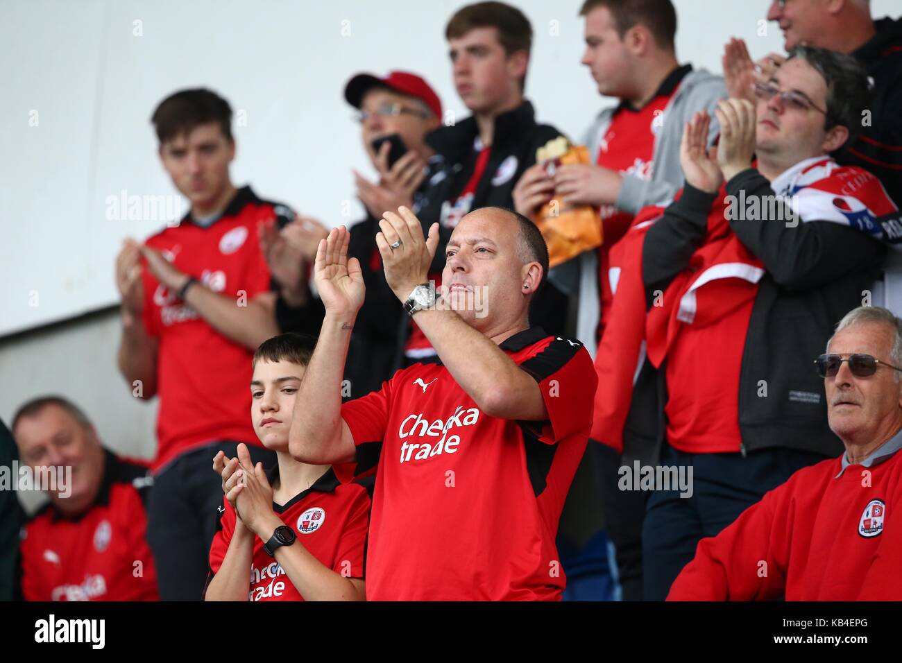 Crawley Town fans seen during the Sky Bet League 2 match between ...