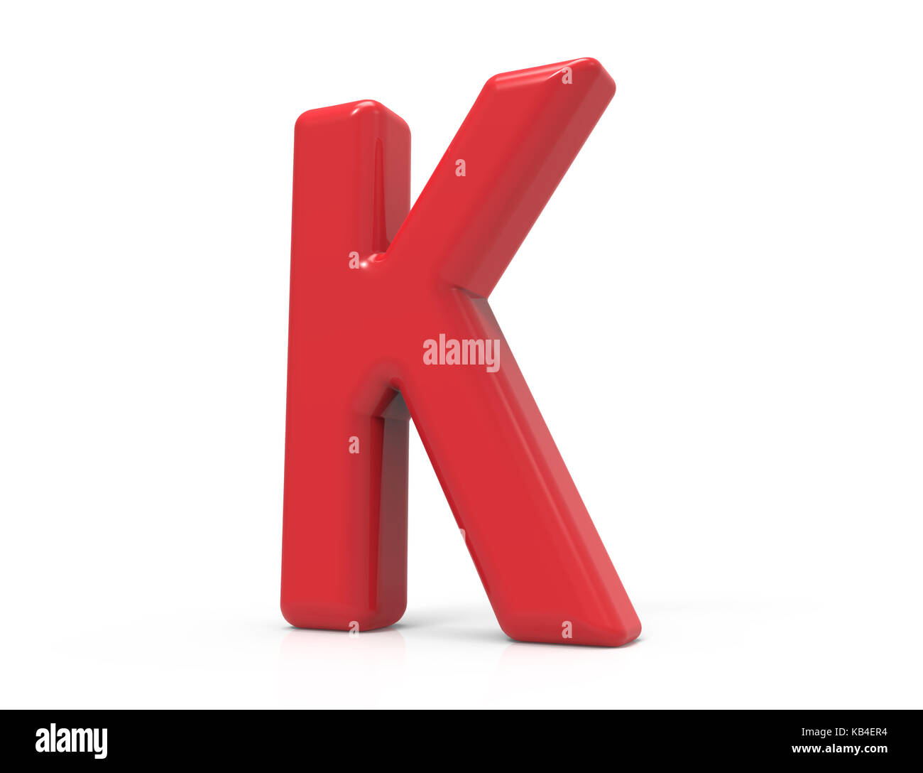 red letter K, 3D rendering red plastic texture alphabet isolated on ...