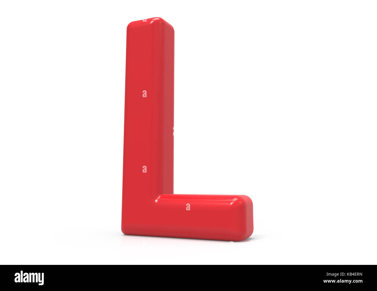 red letter L, 3D rendering red plastic texture alphabet isolated on ...