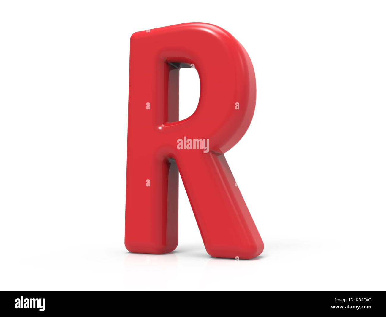red letter R, 3D rendering red plastic texture alphabet isolated on ...