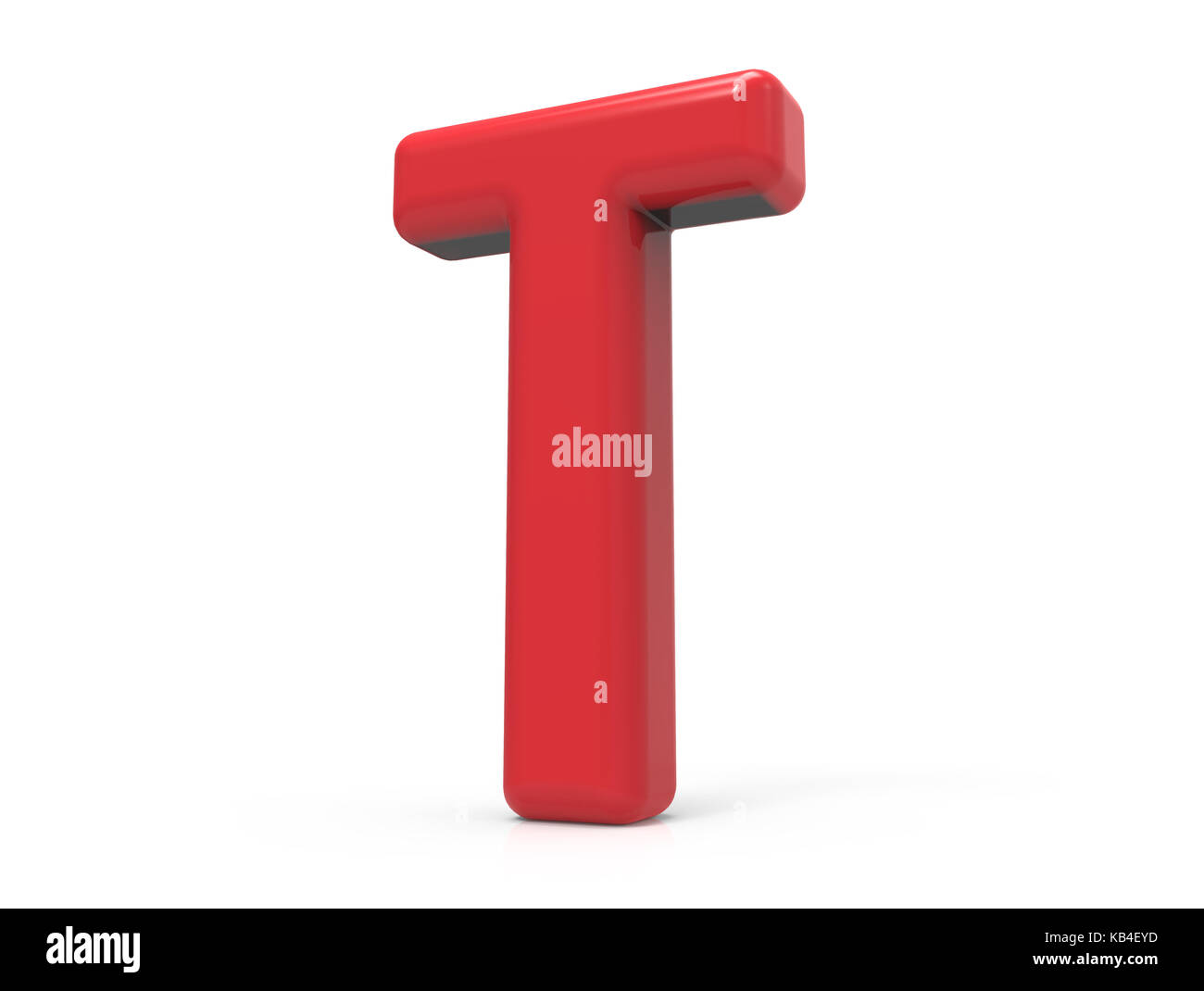 red letter T, 3D rendering red plastic texture alphabet isolated on ...