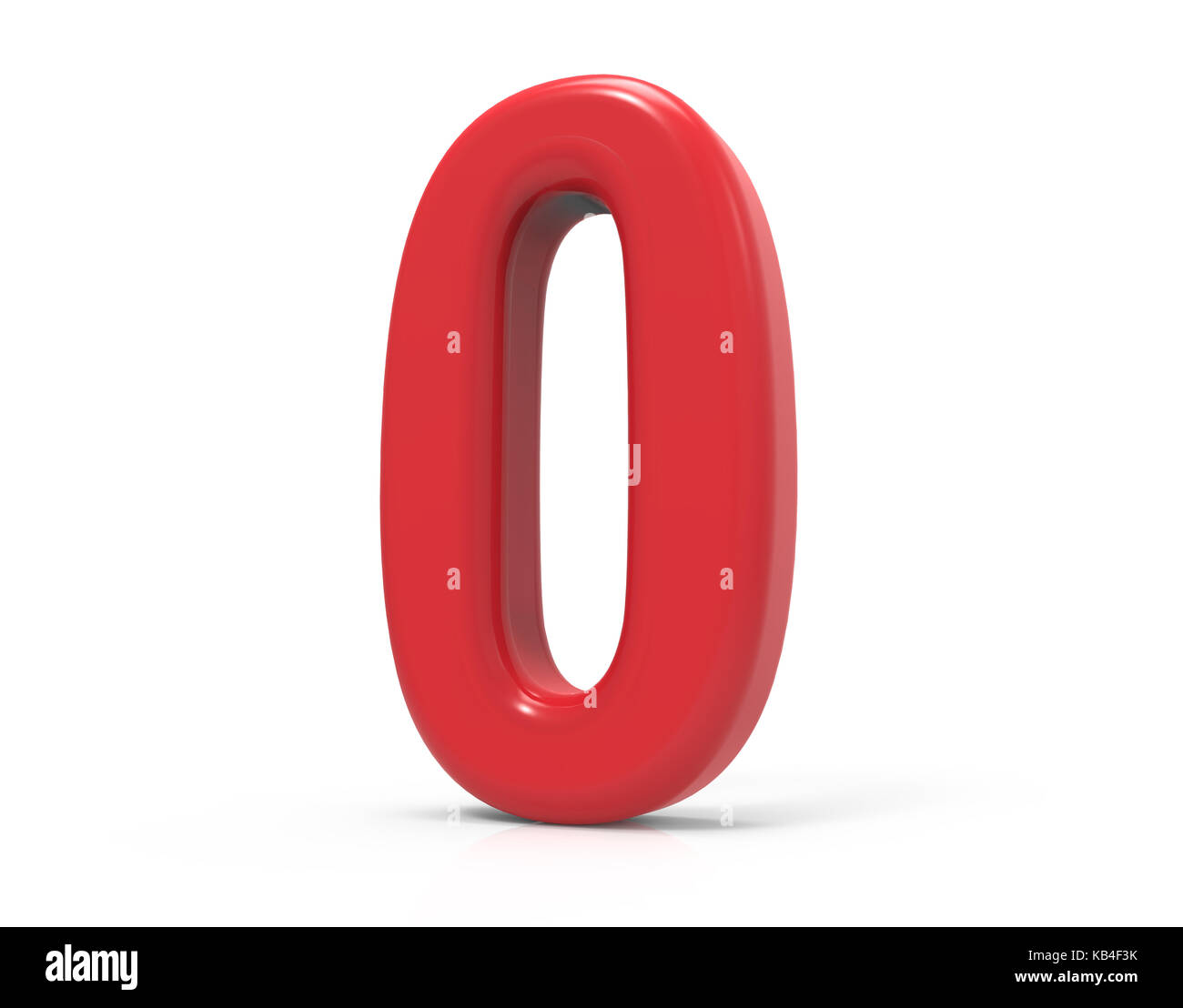 red number 0, 3D rendering red plastic texture number isolated on white ...