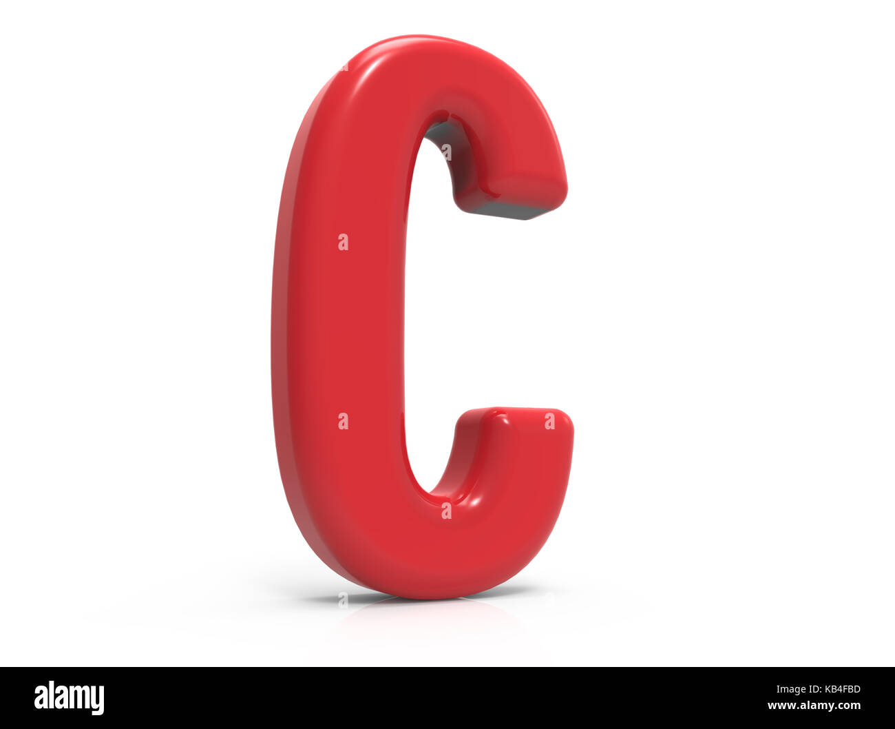 red letter C, 3D rendering red plastic texture alphabet isolated on ...