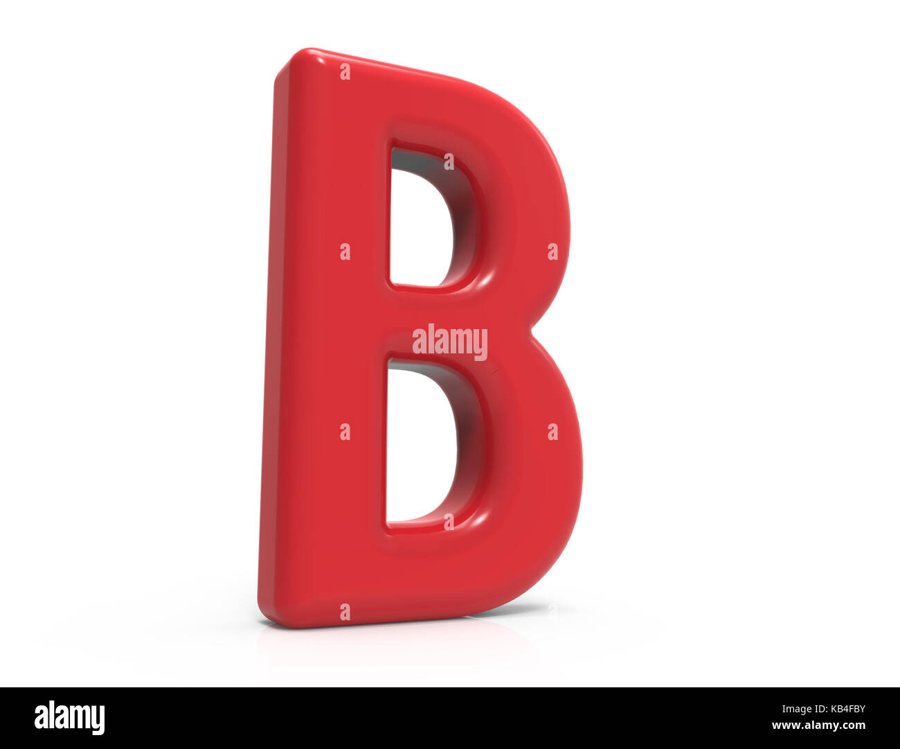 red letter B, 3D rendering red plastic texture alphabet isolated on ...