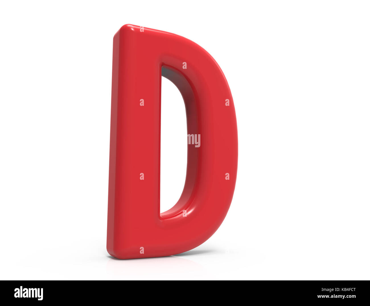 red letter D, 3D rendering red plastic texture alphabet isolated on ...
