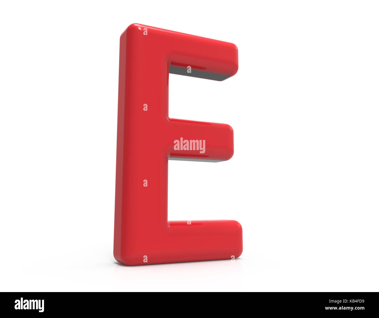 red letter E, 3D rendering red plastic texture alphabet isolated on ...