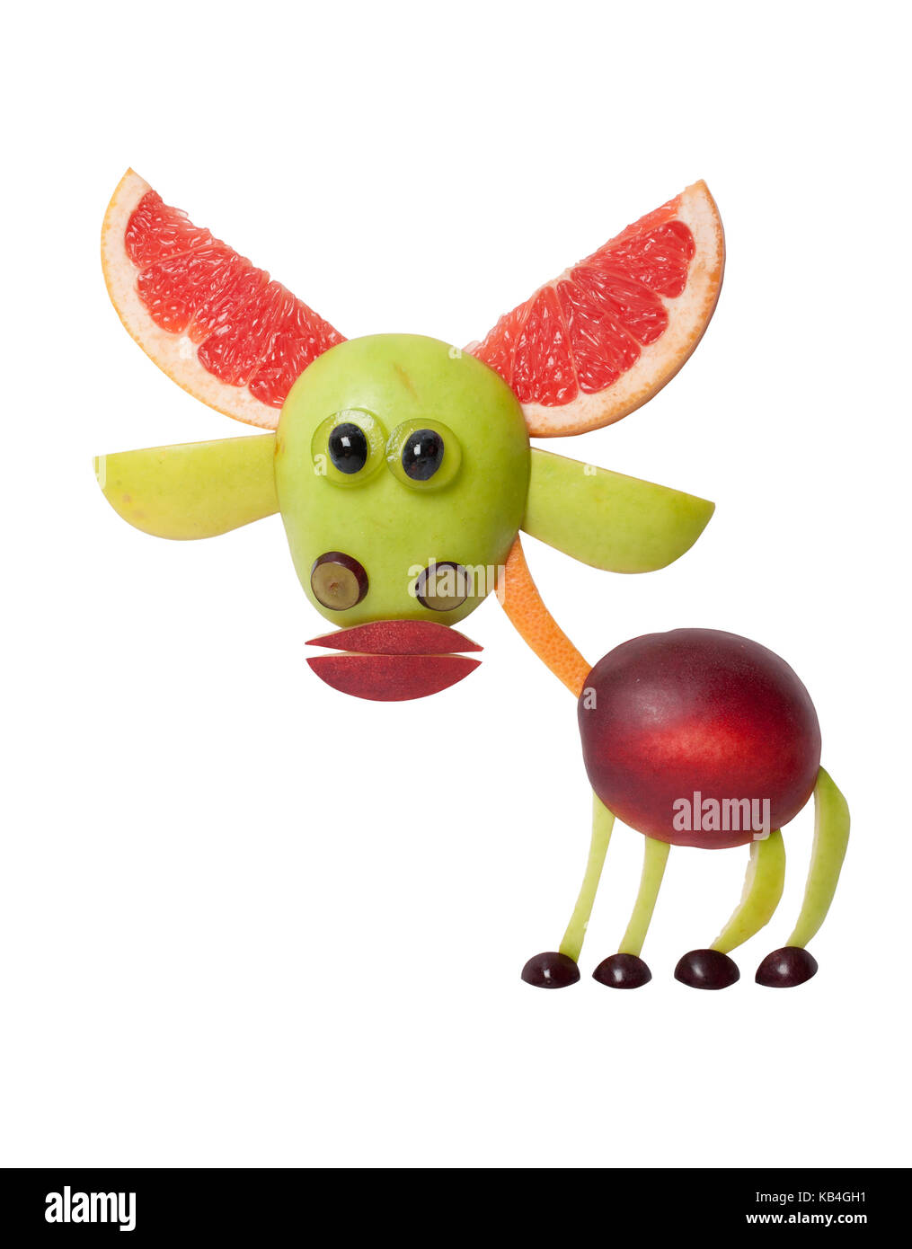 Deer made with fruits on isolated background Stock Photo - Alamy