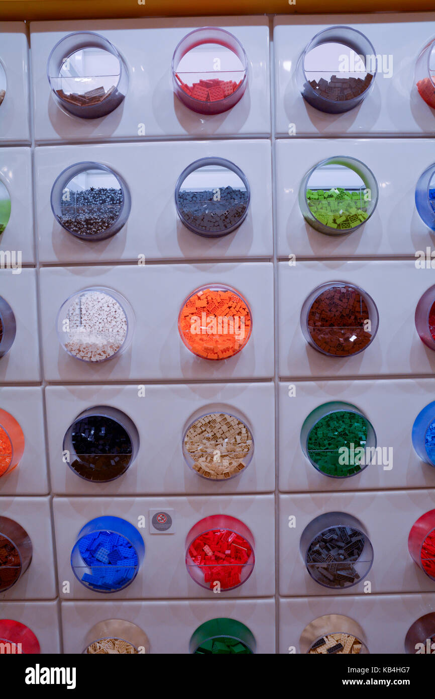 Lego blocks in the pick and mix section of the Lego Shop on Leicester ...