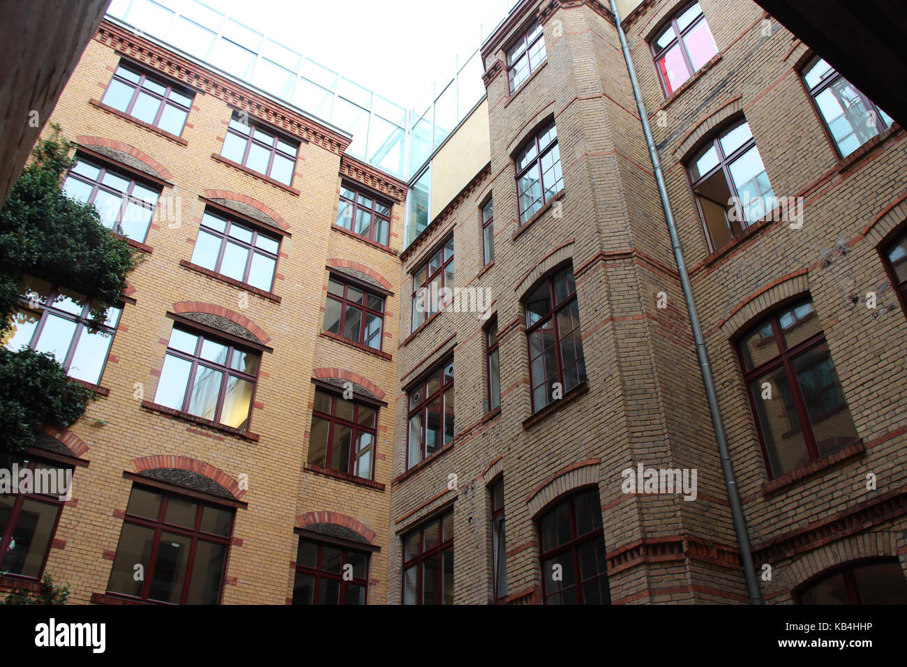flats buildings and interior courtyard on Sophienstrasse in Berlin ...