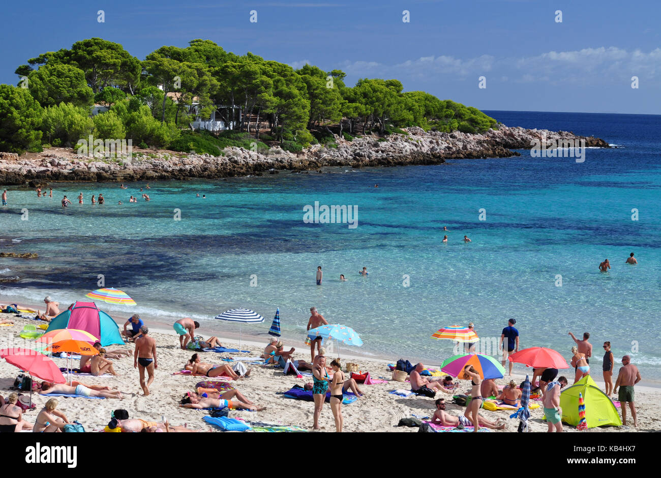 Cala Agulla beach view on Mallorca Balearic island in Spain Stock Photo ...