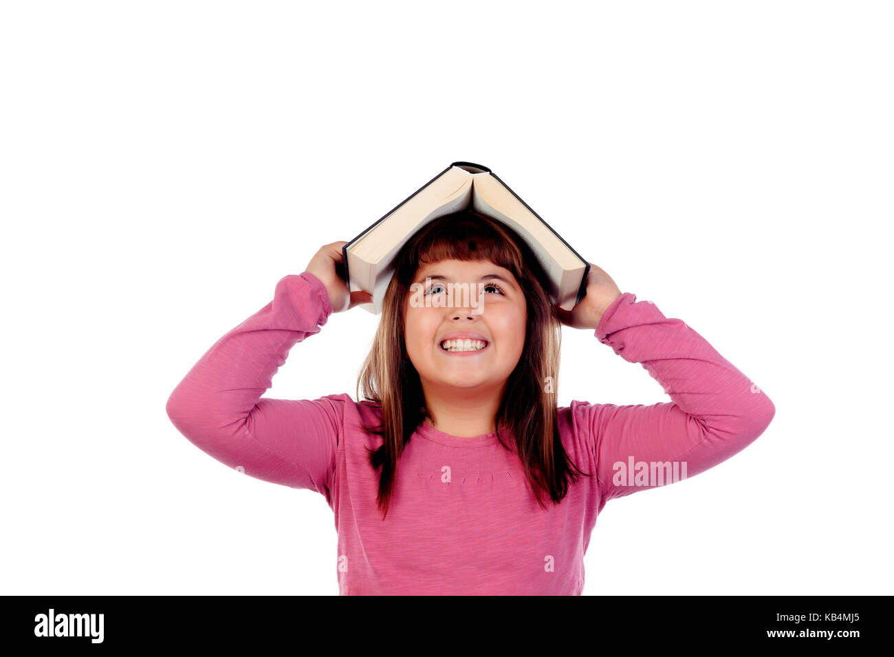 Beautiful girl with a book isolated on a white background Stock Photo ...