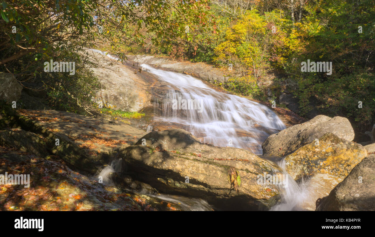 A view of Second Falls in the Blue Ridge Mountains of Western North ...