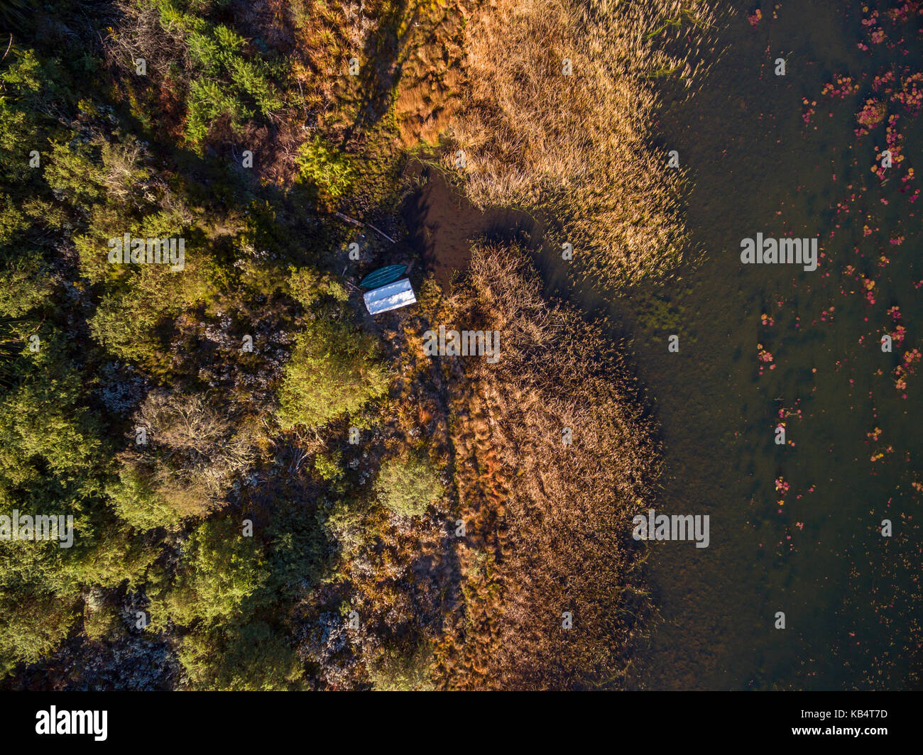 An aerial view of a dam in Zimbabwe's Nyanga National Park Stock Photo ...
