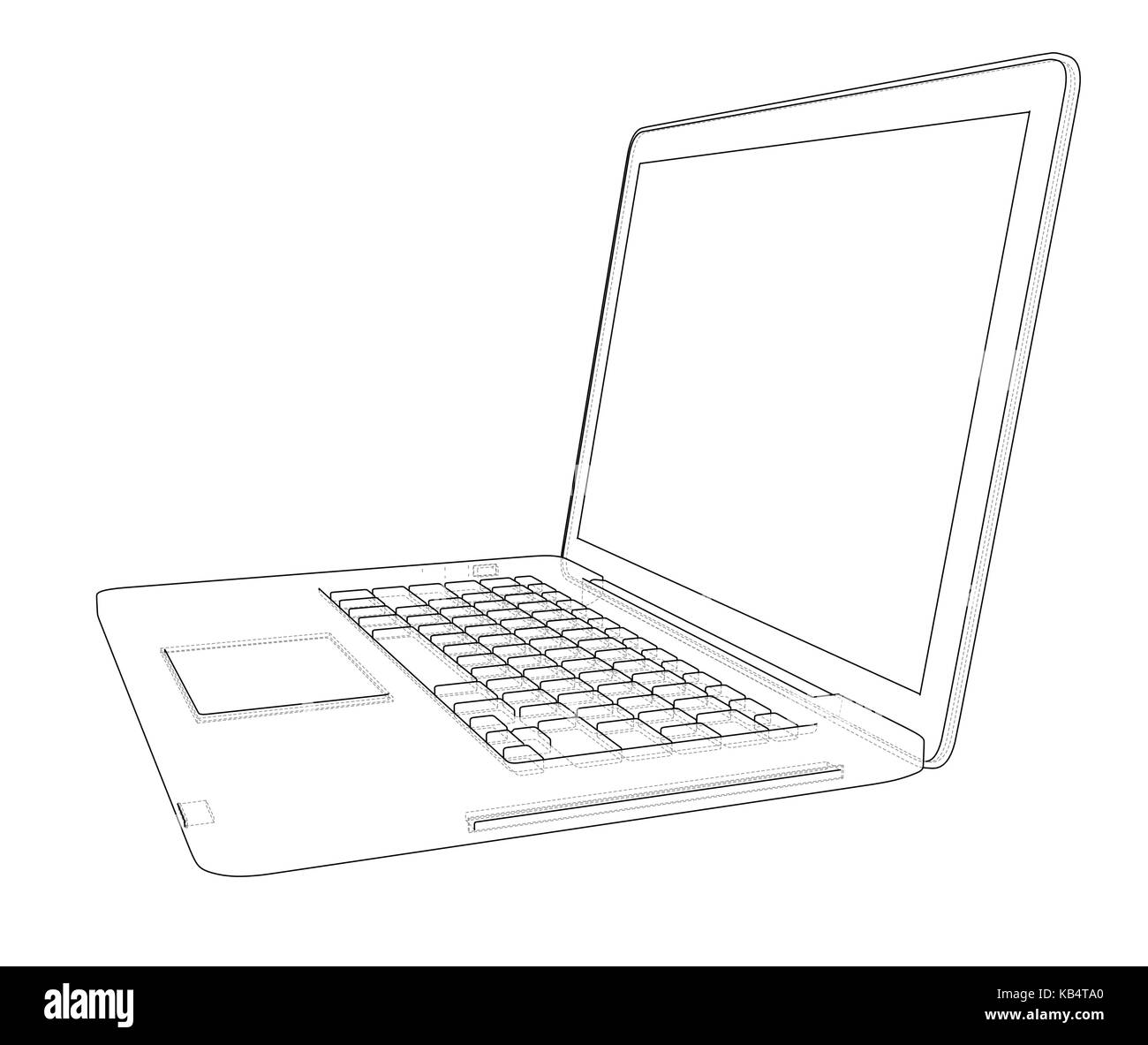 Laptop sketch. Vector Stock Vector Image & Art - Alamy