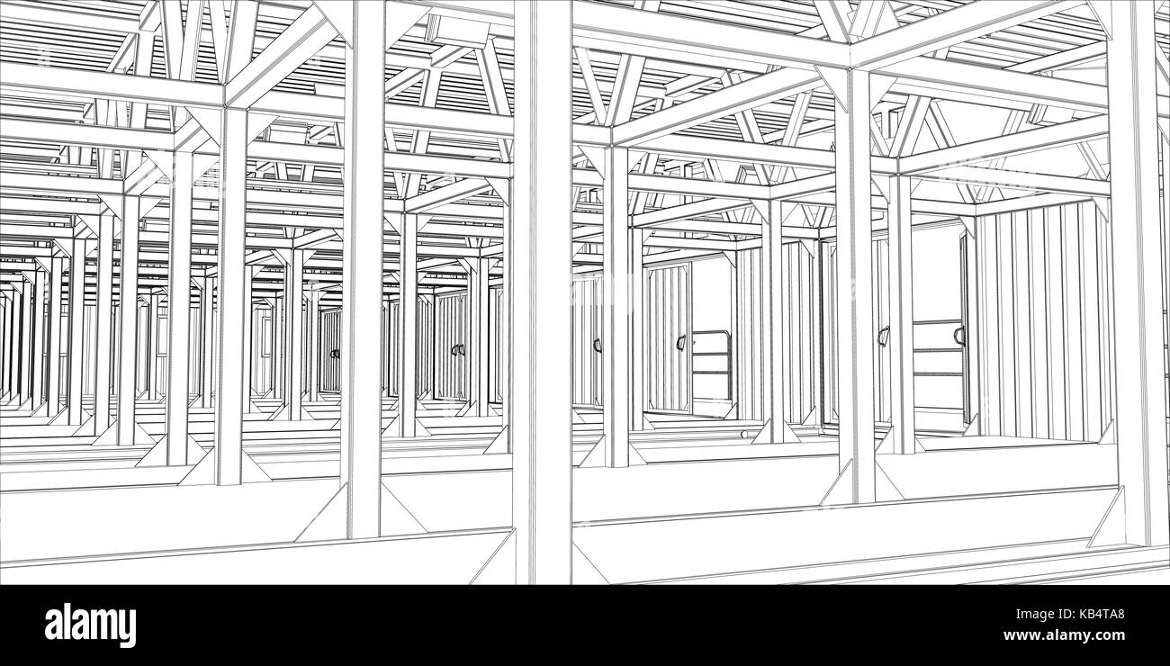 Vector illustration of industrial interior Stock Vector Image & Art - Alamy