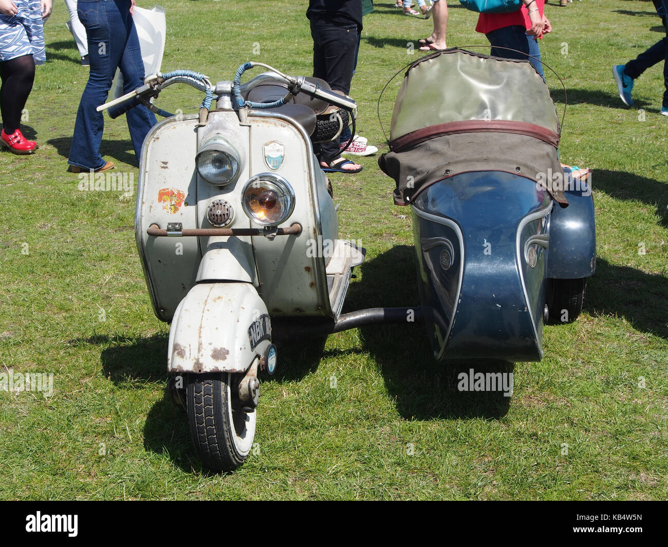 A retro scooter at a summer scooter meet Stock Photo - Alamy