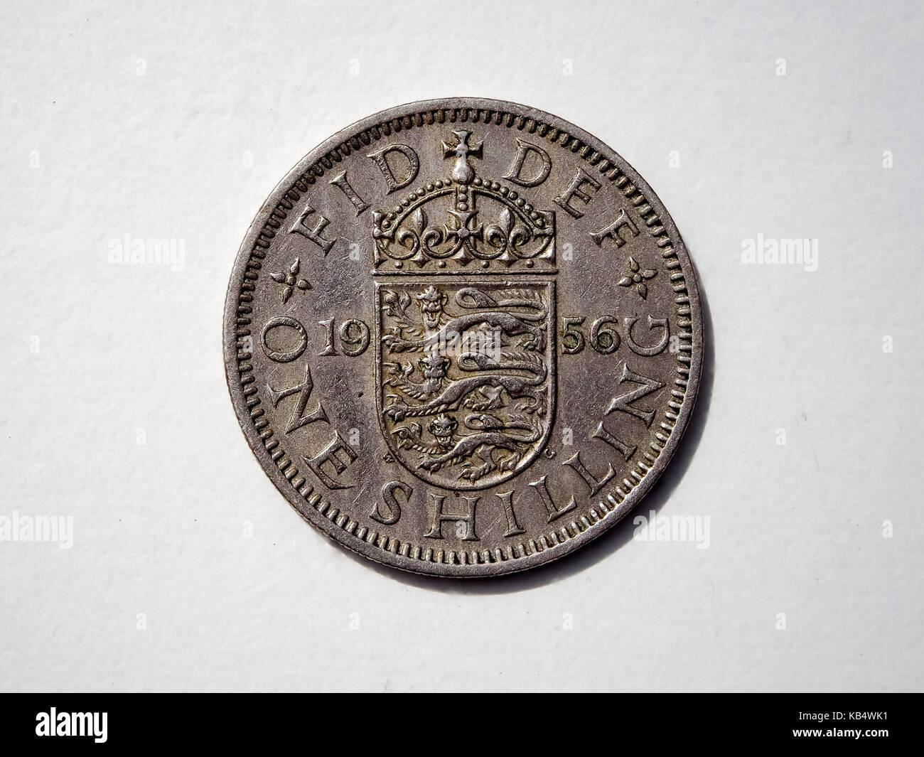 A close up of an old English Shilling Stock Photo - Alamy