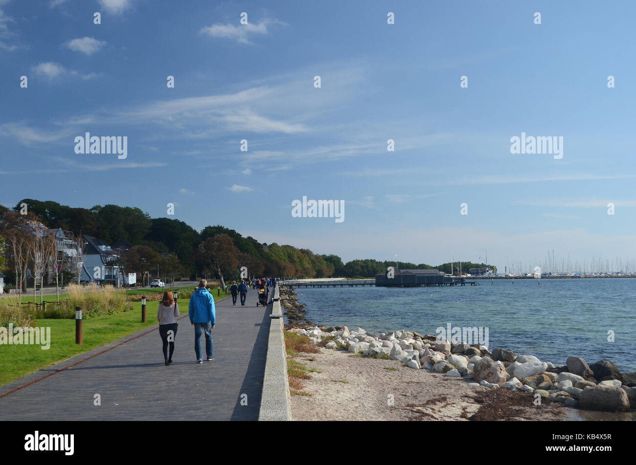 Sonderborg, Denmark - September 23, 2017: The newly re-paved beach ...