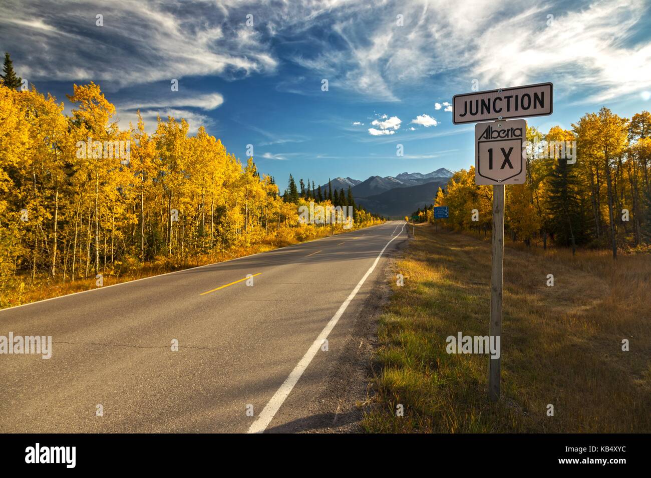 Traffic Road Sign on Alberta Highway 1X (Bow Valley Trail) in Foothills ...
