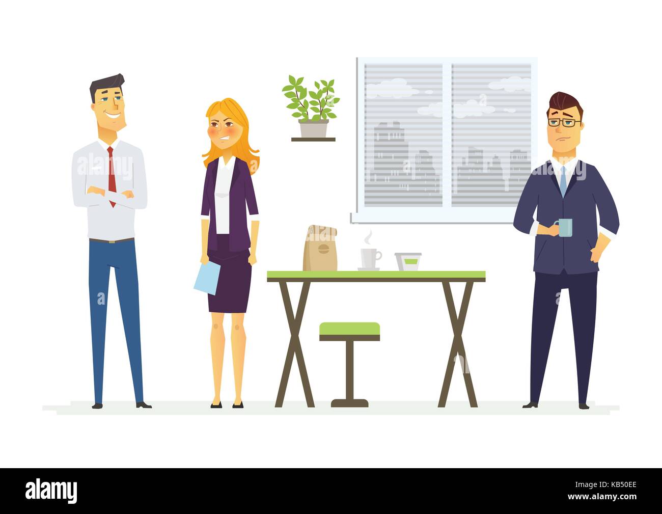 Strained relations in the office - modern cartoon people characters ...