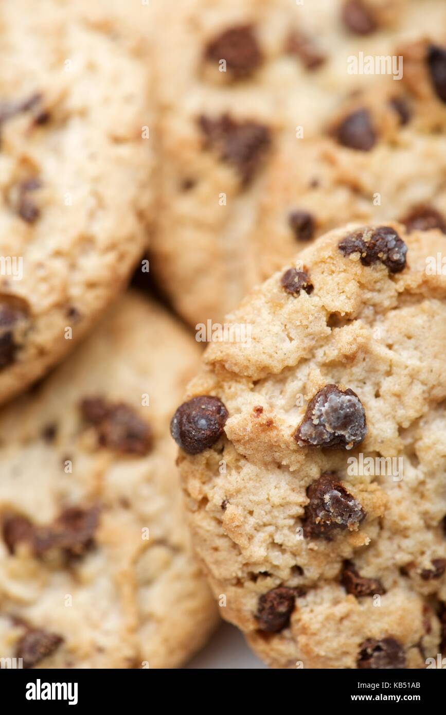 Group of chocolate chips cookies Stock Photo - Alamy