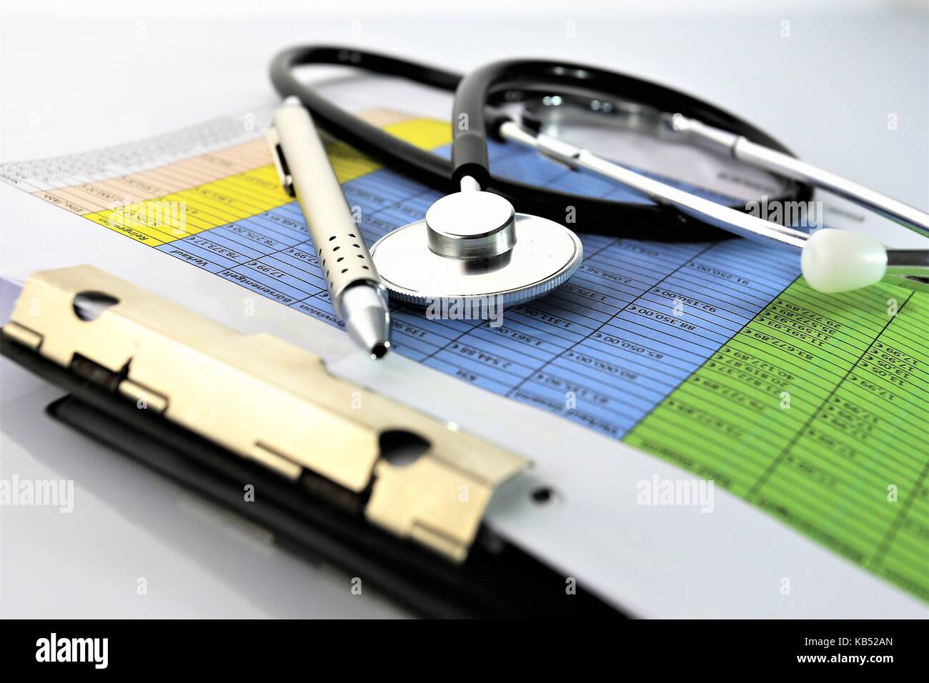 An concept Image of a medical clipboard with different Charts and ...