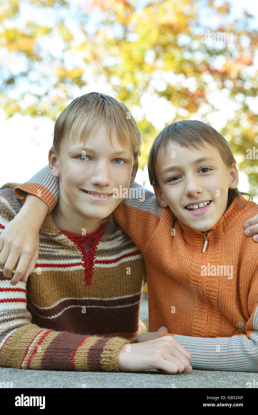Two brothers hugging Stock Photo - Alamy