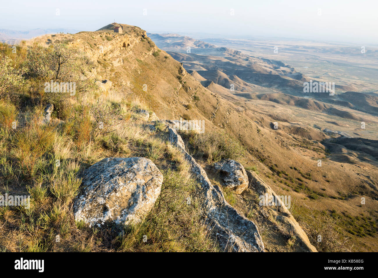 mountain ridge, David Gareja, desert, Georgia-Azerbaijan border, peak ...
