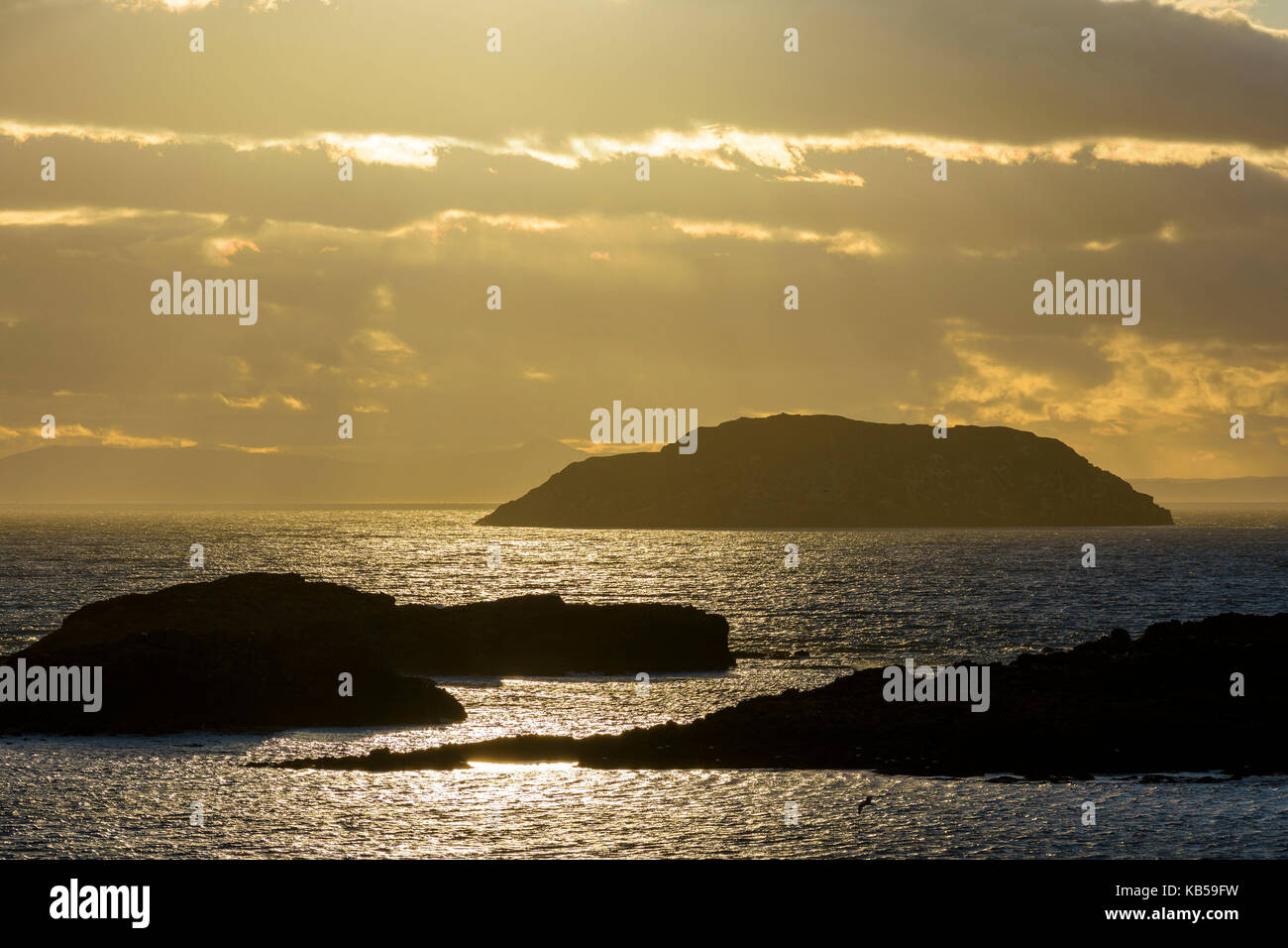 Firth of forth with little islands at sunset hi-res stock photography ...