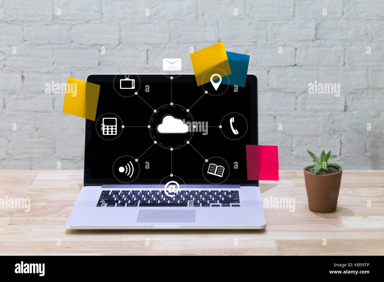 Cloud Computing diagram Network Data Storage Technology Service Stock ...