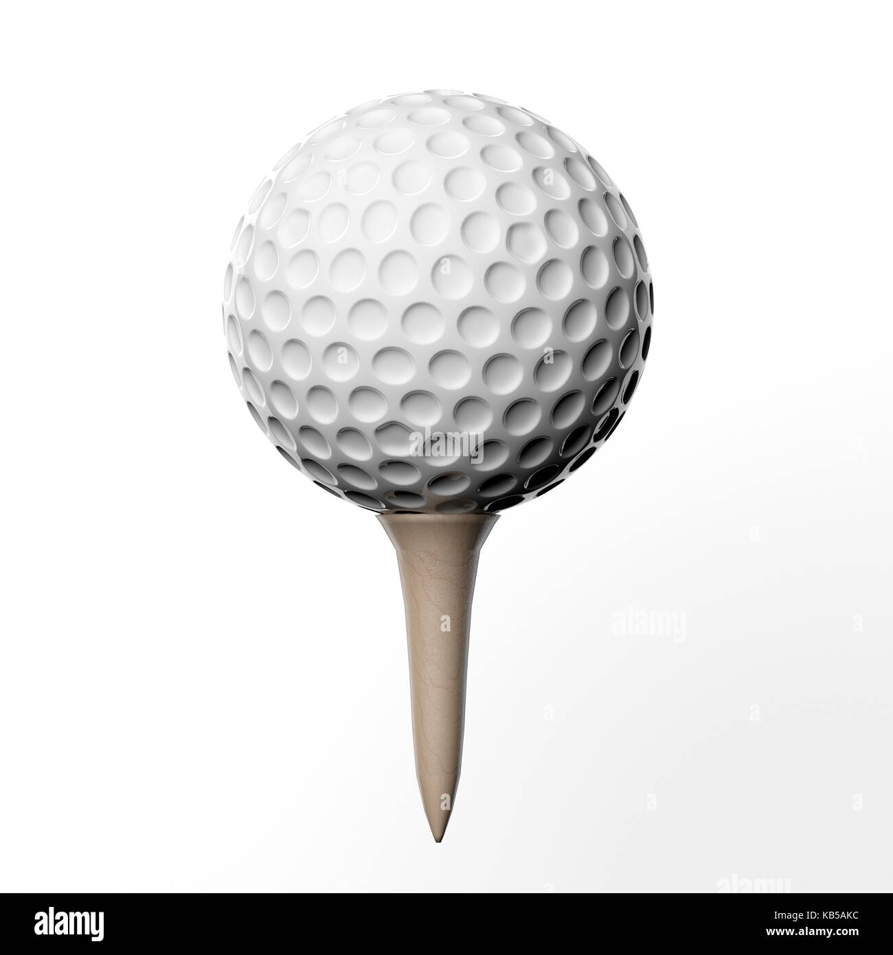 Golf ball on a tee, isolated on white background Stock Photo - Alamy