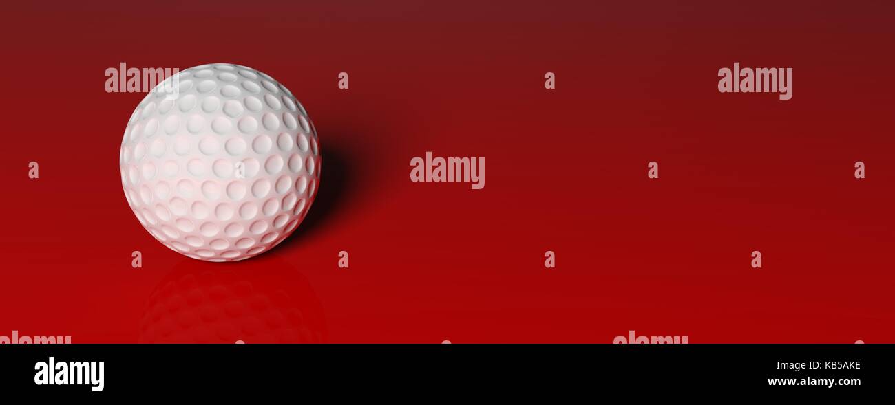 Golf ball, isolated on red background Stock Photo - Alamy