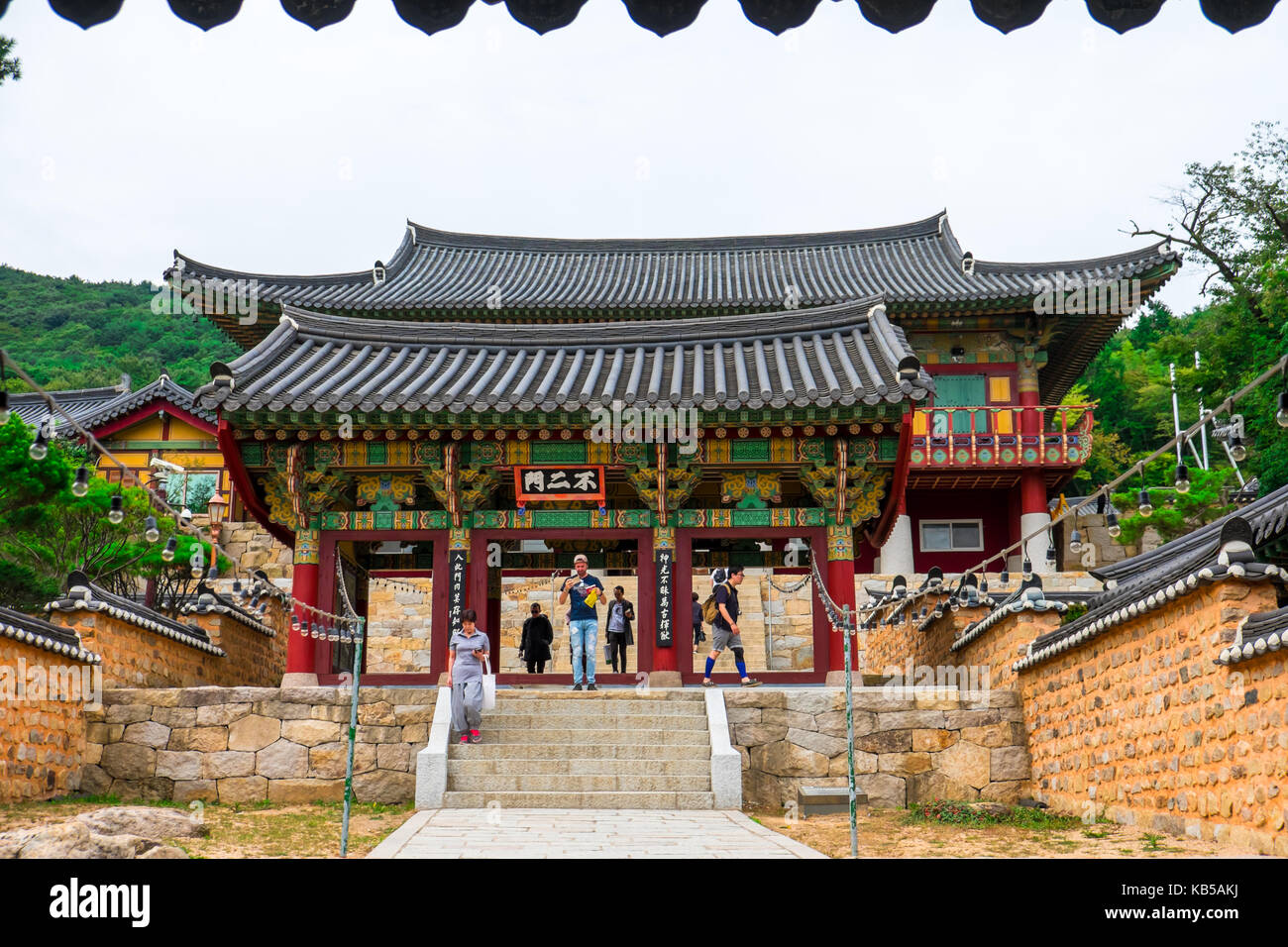 Scenery of Beomeosa temple in Busan, South korea with unidentified ...