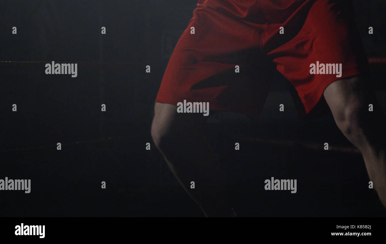 Boxer doing exercises legs. Endurance training for a boxer, you only ...